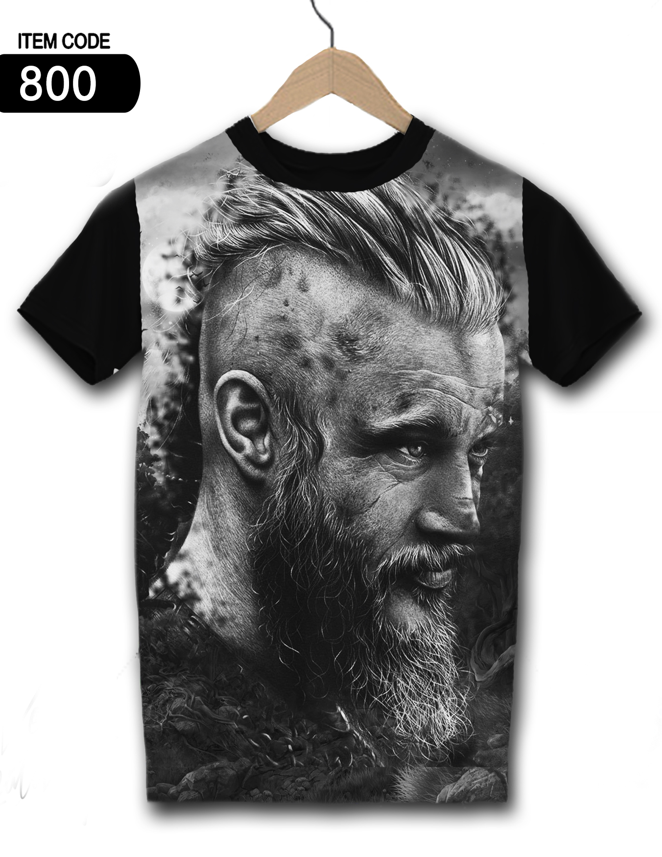 Ragnar Lothbrok Tshirt (BLACK) (Rebellion Collection) SUBLIMATION ...